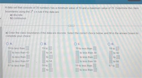 Solved A Data Set That Consists Of Numbers Has A Minimum Chegg Com