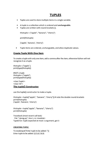 Tuples Pdf Bracket Parameter Computer Programming