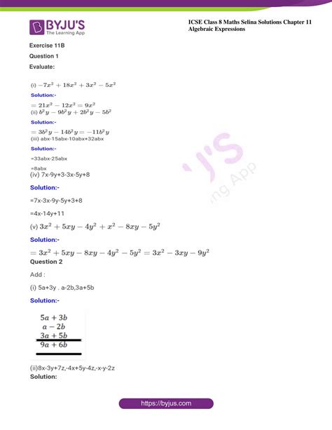 Selina Solutions Class 8 Concise Maths Chapter 11 Algebraic Expressions