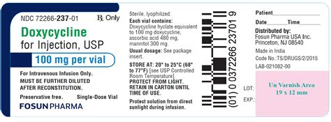 Dailymed Doxycycline Injection Powder Lyophilized For Solution