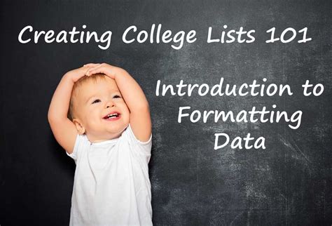 Creating College Lists 101 Introduction To Formatting Data In Excel Do It Yourself College
