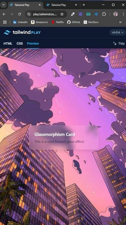 Glassmorphism Effect Using Tailwind Css Tailwindcss Glassmorphism Css Ui Youtube