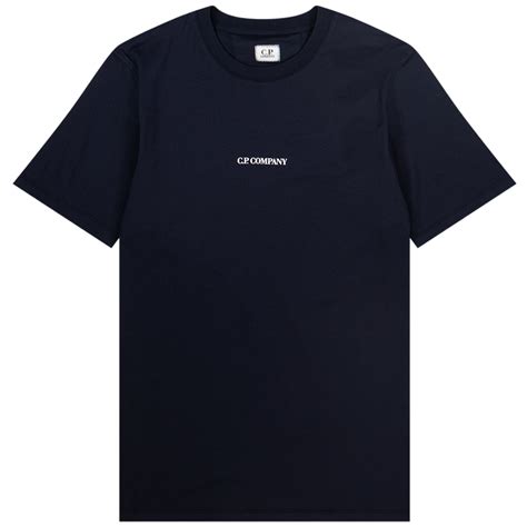 C P Company Relaxed Fit Logo T Shirt Navy Coef