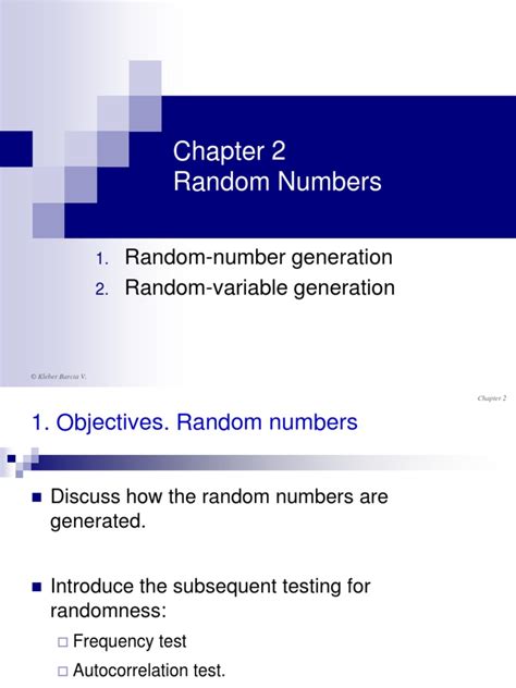 Random Numbers Random Number Generation Random Variable Generation Pdf Statistical
