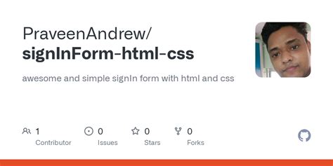 Github Praveenandrewsigninform Html Css Awesome And Simple Signin