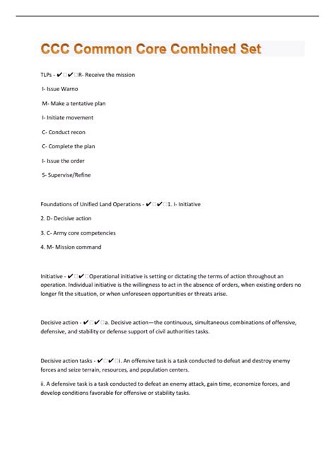 Ccc Common Core Combined Set 445 Questions With 100 Correct Answers Verified Latest Update
