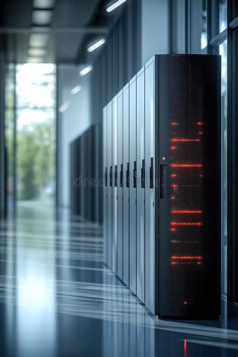 Modern Data Center With Advanced Server Equipment In A Sleek High Tech