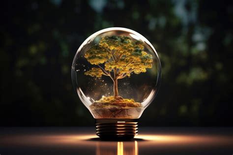 Premium Photo A Light Bulb With A Tree Inside