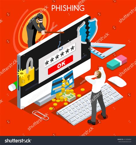 Hacker Phishing Computer Infection Infographic Flat Stock Vektorgrafik Lizenzfrei 413358484