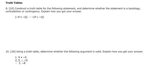 Solved Truth Tables Construct A Truth Table For The Chegg Com