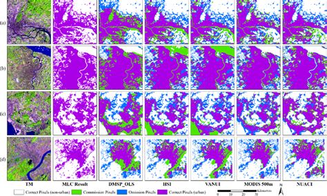 Comparison Of The Results Of Extracting Urban Lands By The Threshold Download Scientific