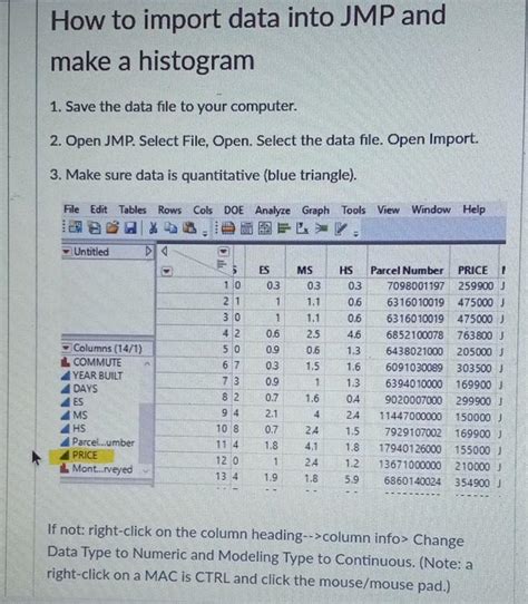 How To Import Data Into Jmp And Make A Histogram 1