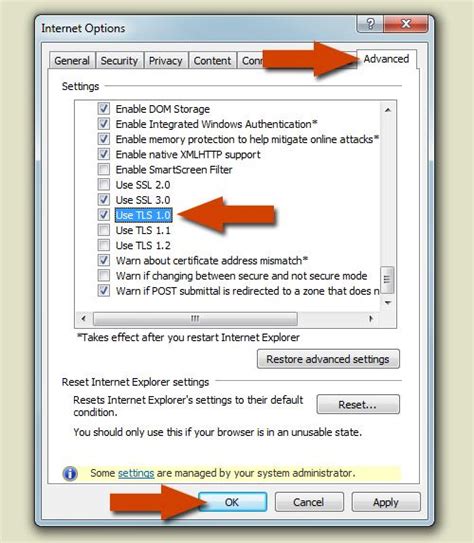 Enabling Tls 1 0 On Internet Explorer Port Orange Fl
