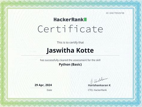 Jaswitha Kotte On Linkedin Python Hackerrank Codegnan Nriit