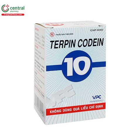 Thuốc Terpin Codein 10 Vpc Trị Ho Long đờm Cho Bệnh Nhân Từ 12 Tuổi