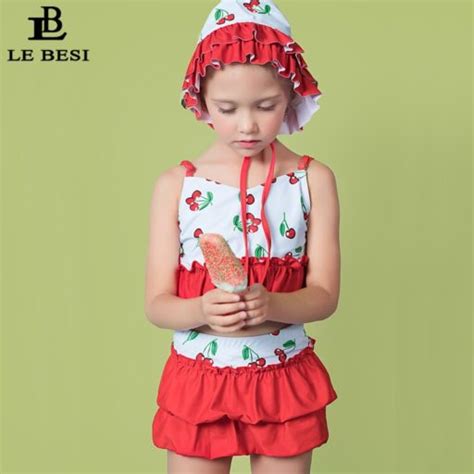 Mädchen Bikini Set Rock Zwei Stück Bademode Für Kinder Kirsche Mit