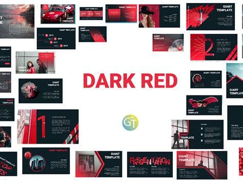 Dark Red Free Powerpoint Template By Giant Template On Dribbble