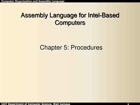Ppt Assembly Language For Intel Based Computers Powerpoint Presentation Id6250656
