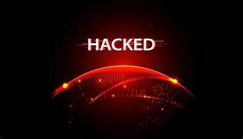 Premium Vector Red Globe Showing Hacked Systems Interface Holograms Worldwide Attacks Concept