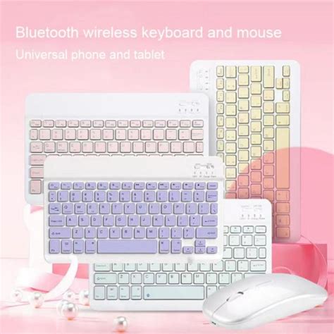 10inch Wireless Keyboard Bluetooth Keyboard Mouse Ipad Phone Tablet Rechargeable Keyboard For
