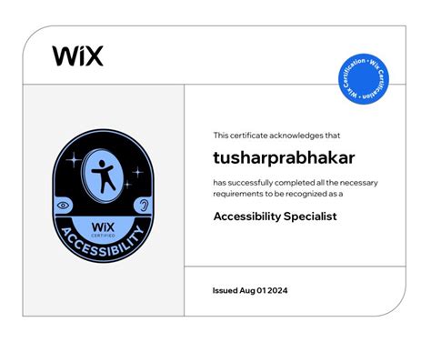 Tushar Prabhakar On Linkedin Accessibility Webdesign Wix Certification Inclusivedesign