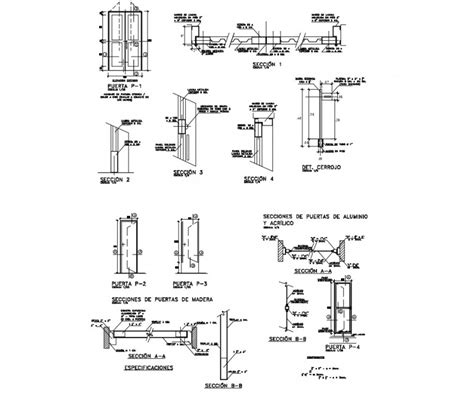 Door Blocks Detail 2d View Elevation Layout File In Autocad Format