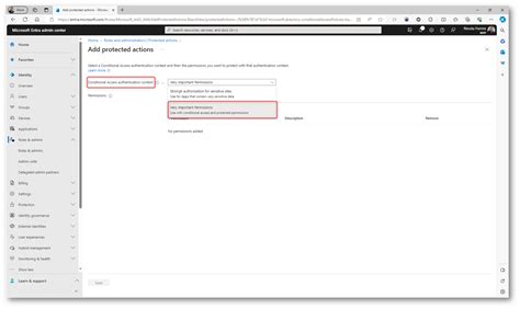Utilizzare La Funzionalità Delle Protected Actions In Microsoft Entra