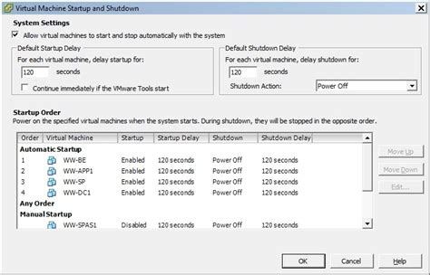 Configuring Virtual Machine Startup And Shutdown Adventures In Vmware
