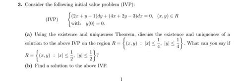 Solved 3 Consider The Following Initial Value Problem