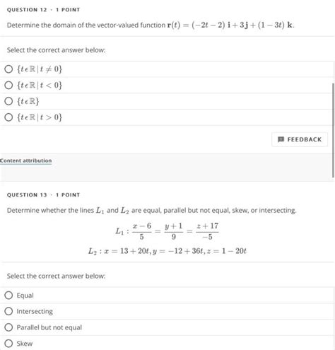 Solved Question 12 1 Point Determine The Domain Of The