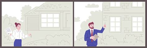 부동산 중개인은 집 부동산 구입 임대료 또는 모기지 중개 서비스 벡터 세트를 지원합니다 보여줍니다 개체 그룹에 대한 스톡 벡터 아트 및 기타 이미지 Istock