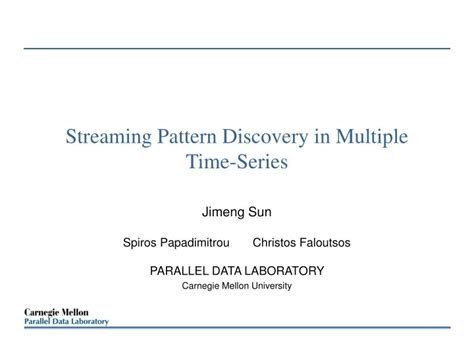Ppt Streaming Pattern Discovery In Multiple Time Series Powerpoint