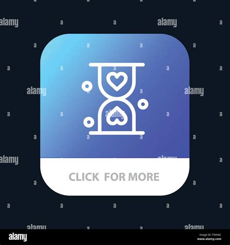 Heart Hourglass Glass Hour Waiting Mobile App Button Android And Ios Line Version Stock