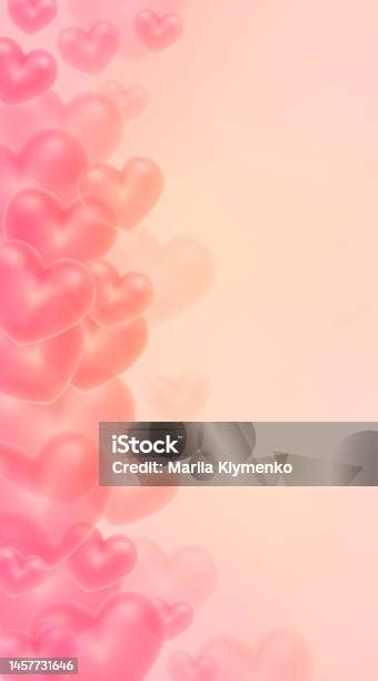 발렌타인 데이 또는 어머니의 날 투명한 하트가 있는 분홍색 세로 배경 2월에 대한 스톡 벡터 아트 및 기타 이미지 2월 개념 공휴일 Istock
