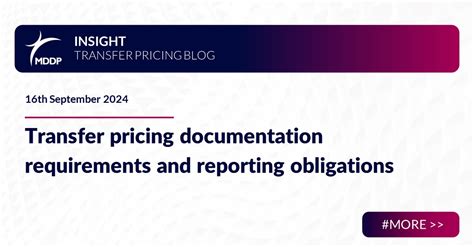 Transfer Pricing Documentation Requirements And Reporting Obligations Transfer Pricing Documentation Requirements And Reporting Obligations