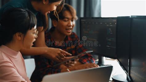 Back End Software Developer Engineer Writing Code Burgeoning Stock Video Video Of Programmer