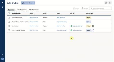 Manage Data Shuttle Workflows Smartsheet Learning Center