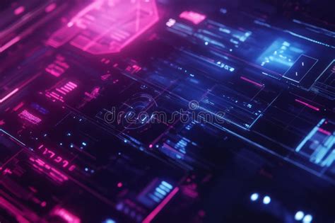 Floating Digital Interface With Futuristic Holographic Data Projections