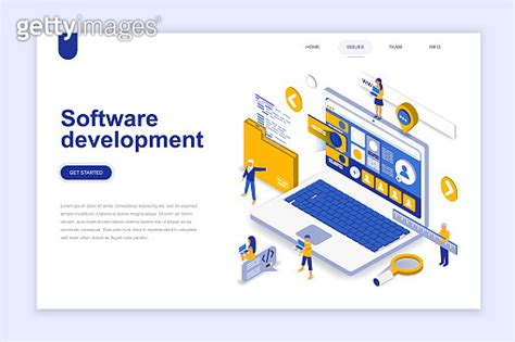 Software development modern flat design isometric concept 이미지