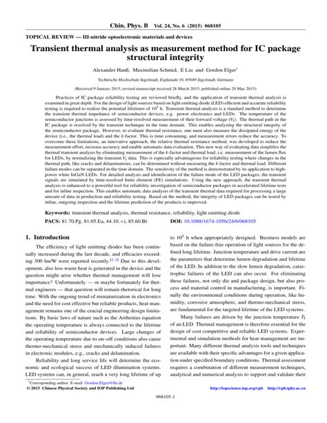 Transient Thermal Analysis As Measurement Method