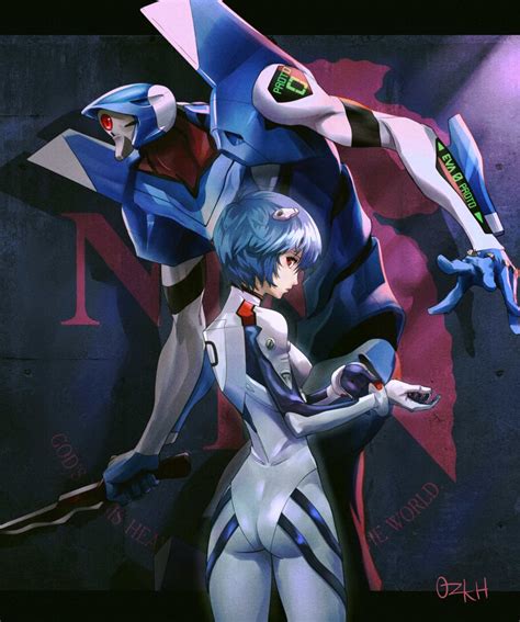 Ayanami Rei And Eva 00 Neon Genesis Evangelion Drawn By Ozkh Danbooru