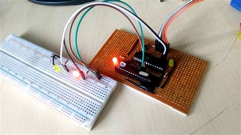 Blinking Two Leds Using Atmega328 Youtube