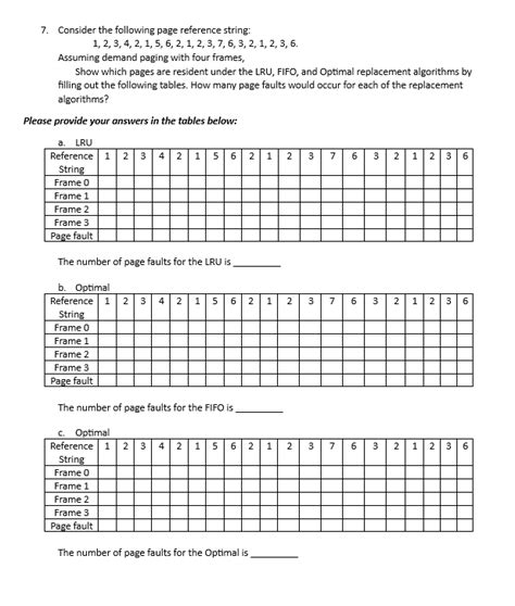 solved 7 consider the following page reference string