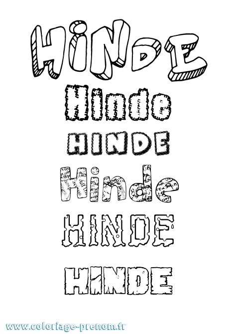 Coloriage Du Pr Nom Hinde Imprimer Ou T L Charger Facilement