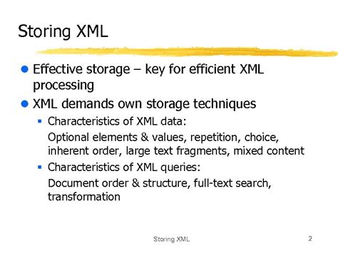 Storing Xml Based On A Tutorial By Sihem