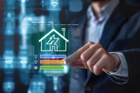Businessman Assessing Energy Efficiency Rating On Virtual Screen For
