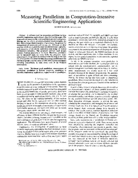 Pdf Measuring Parallelism In Computation Intensive Scientificengineering Applications