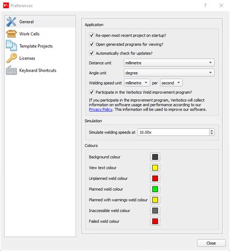 Preferences — Verbotics Manual