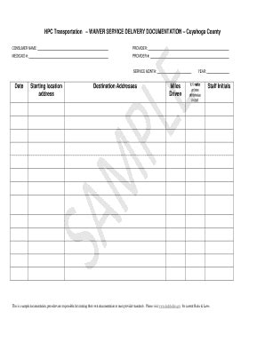 Fillable Online HPC TransportationWAIVER SERVICE DELIVERY Fax Email Print PdfFiller