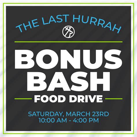 Bonus Bash Food Drive Buck Hill